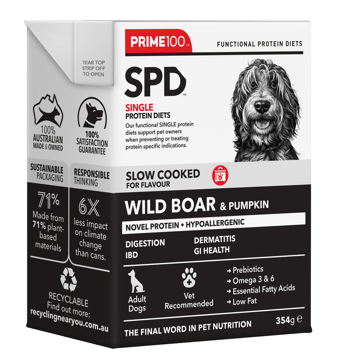 Prime100 SPD Slow Cooked Wild Boar & Pumpkin 354g – The Pet Connection